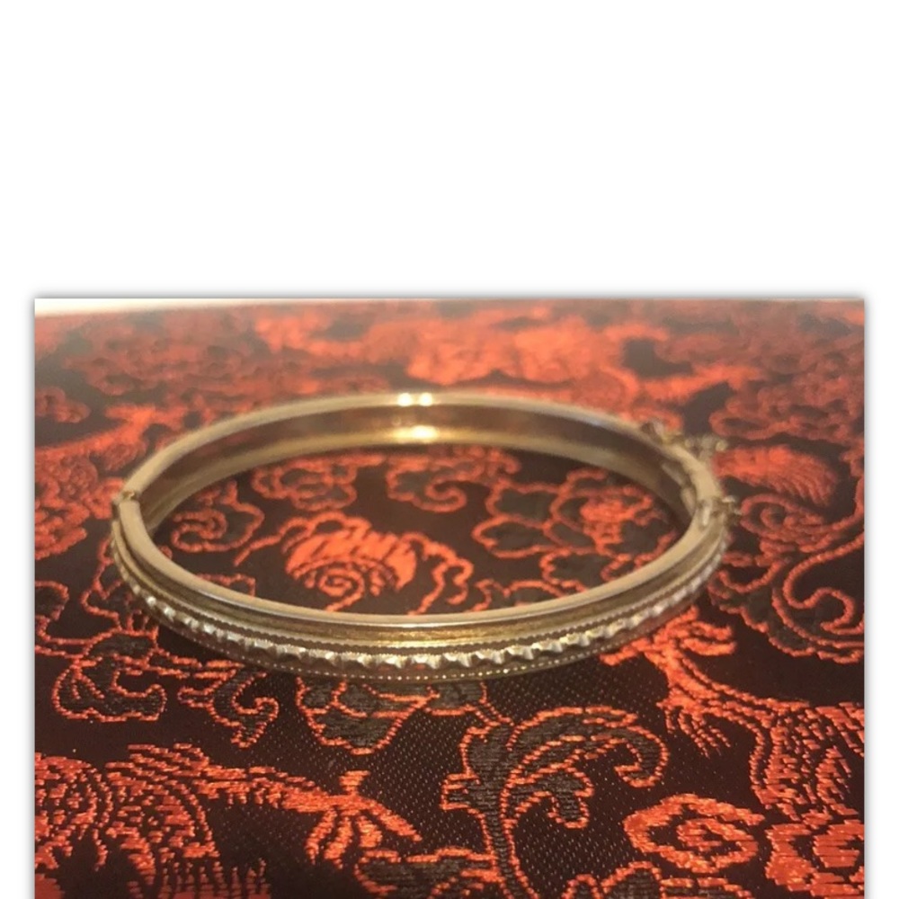 Vintage Signed Whiting & Davis Hinged Bangle Silver T… - Gem